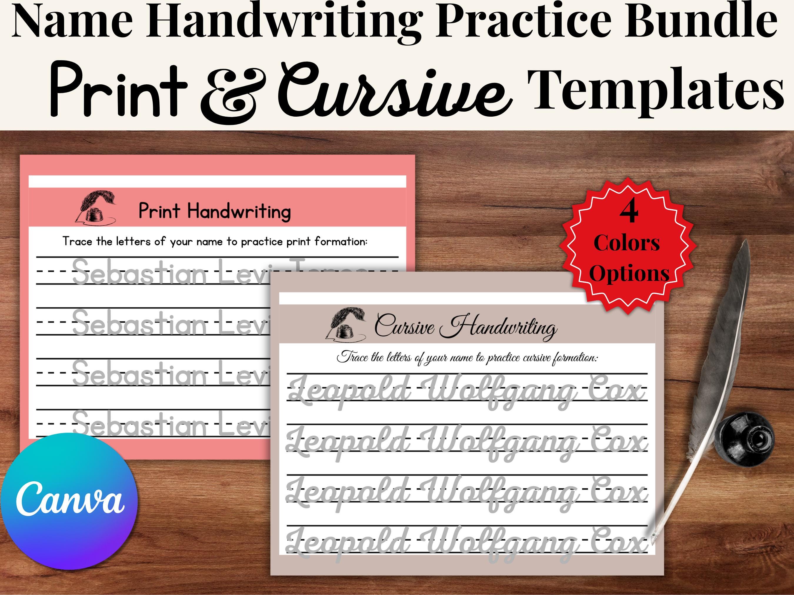 Editable Name Tracing Worksheets: Print & Cursive Handwriting Practice ...